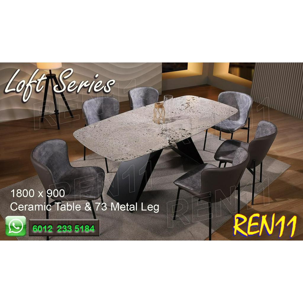 Dining Table , Ceramic Dining Table, 6ft x 3ft Ceramic Top , Metal Leg ...