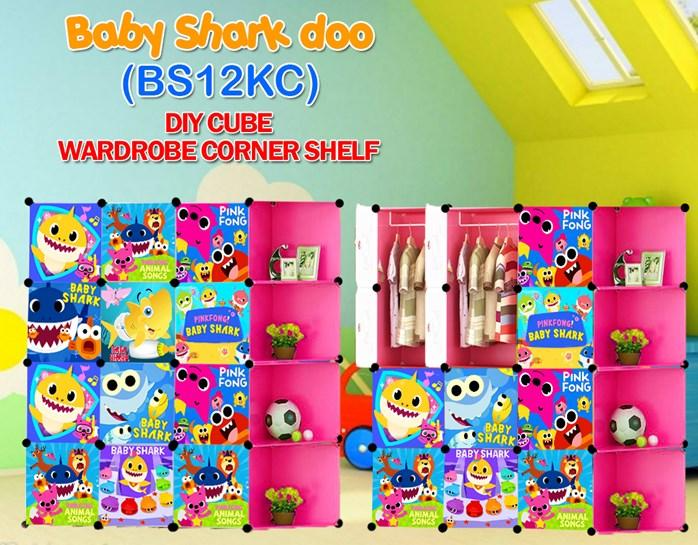 Almari Karton DIY Children Cartoon Cabinet Wardrobe Foldable Rack ...