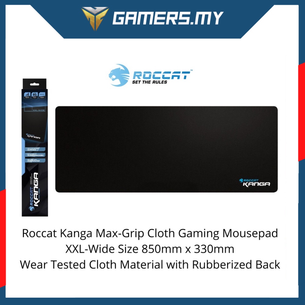 Roccat Kanga Max-Grip Cloth Gaming Mouse Pad 2mm Thick Anti Slip ...