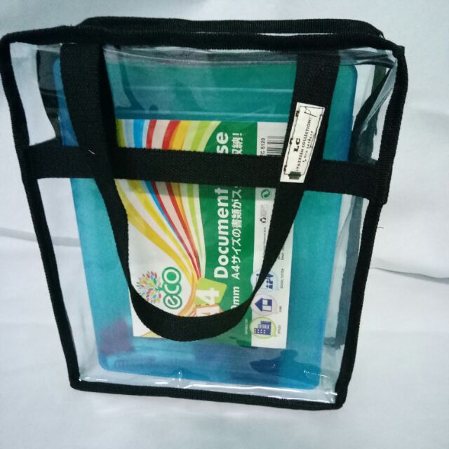 transparent tote bag berzip ( clear bag) | Shopee Malaysia