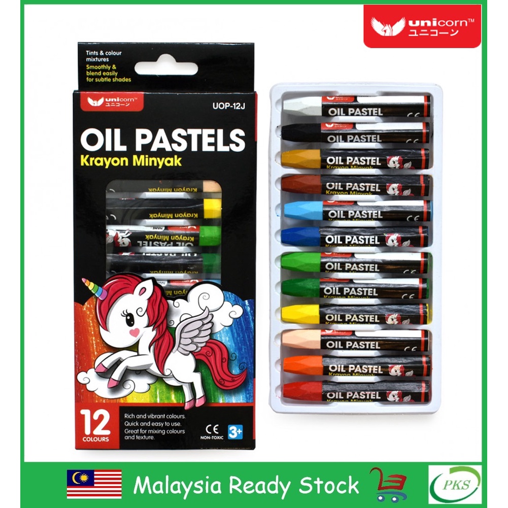 Unicorn 12 Colors Jumbo Oil Pastel Crayon (UOP-12J) | Shopee Malaysia