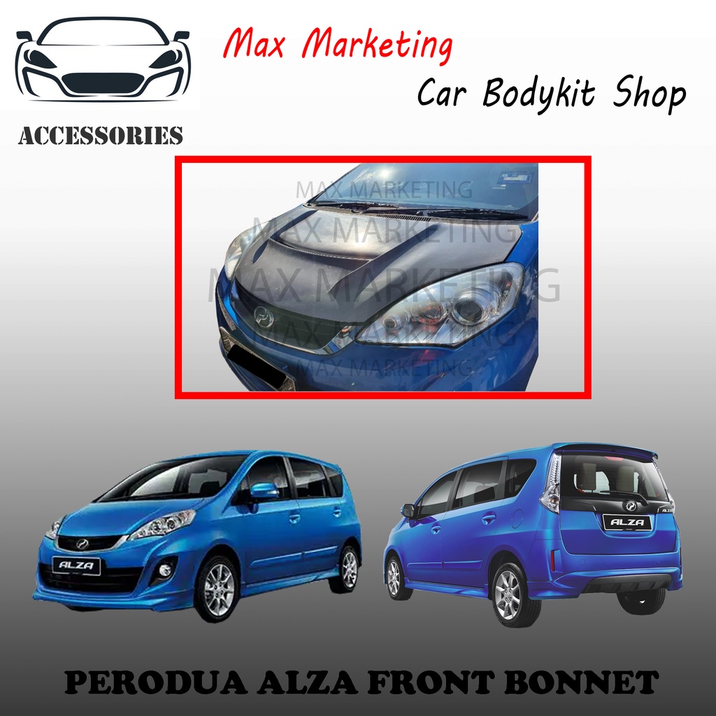PERODUA ALZA FRONT BONNET (FIBER GLASS)SKIRT LIP BODYKIT | Shopee Malaysia