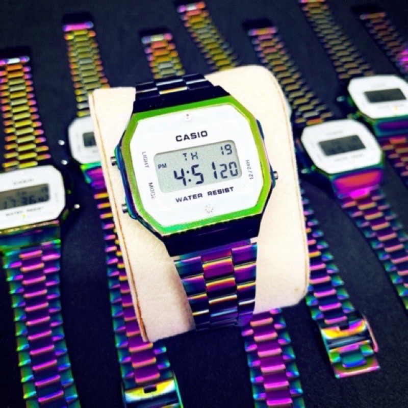Casio B640 Digital Watch Ladies Rainbow color paling Viral | Shopee ...