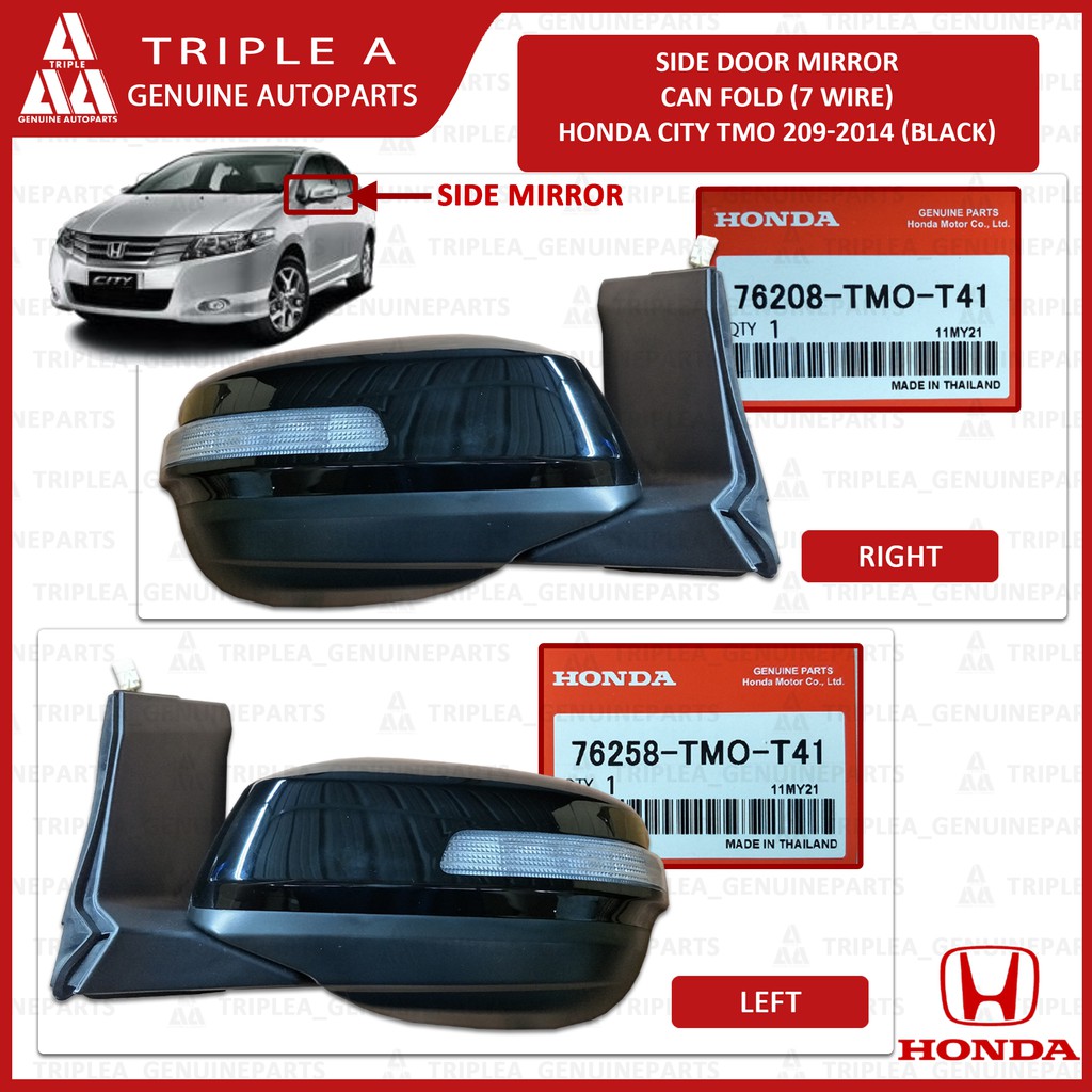 🔥TRIPLEA🔥 City TMO Side Door Mirror Assy Auto Fold Honda 7 Wire Signal ...