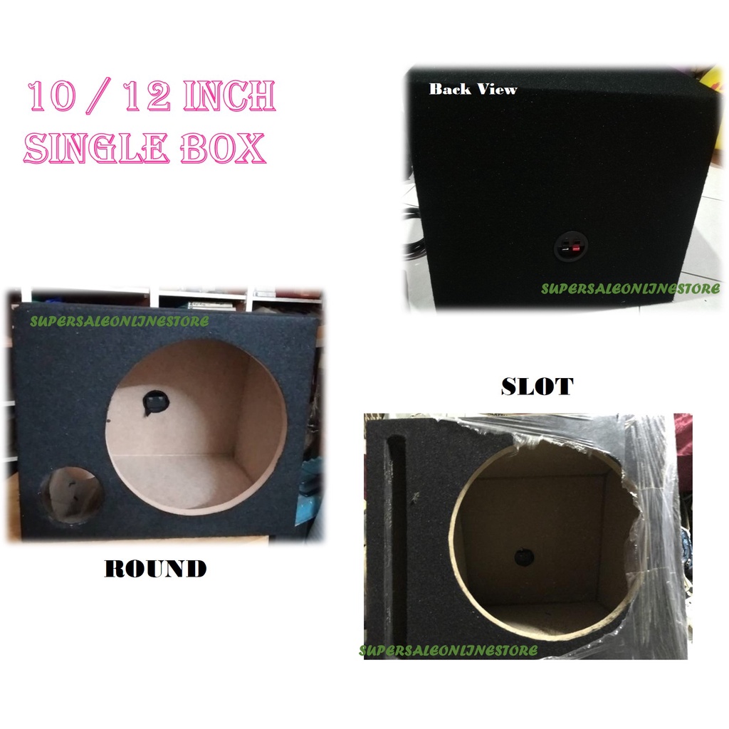 12 INCH AND 10 INCH SINGLE SPEAKER WOOFER BOX (SLOT / ROUND) | Shopee ...