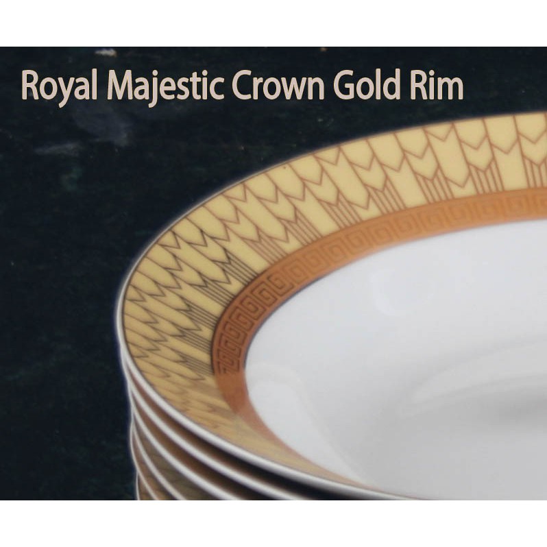 6 PC 8" ROYAL ARABIAN CROWN GOLD DEEP PLATE SP01798 | Shopee Malaysia