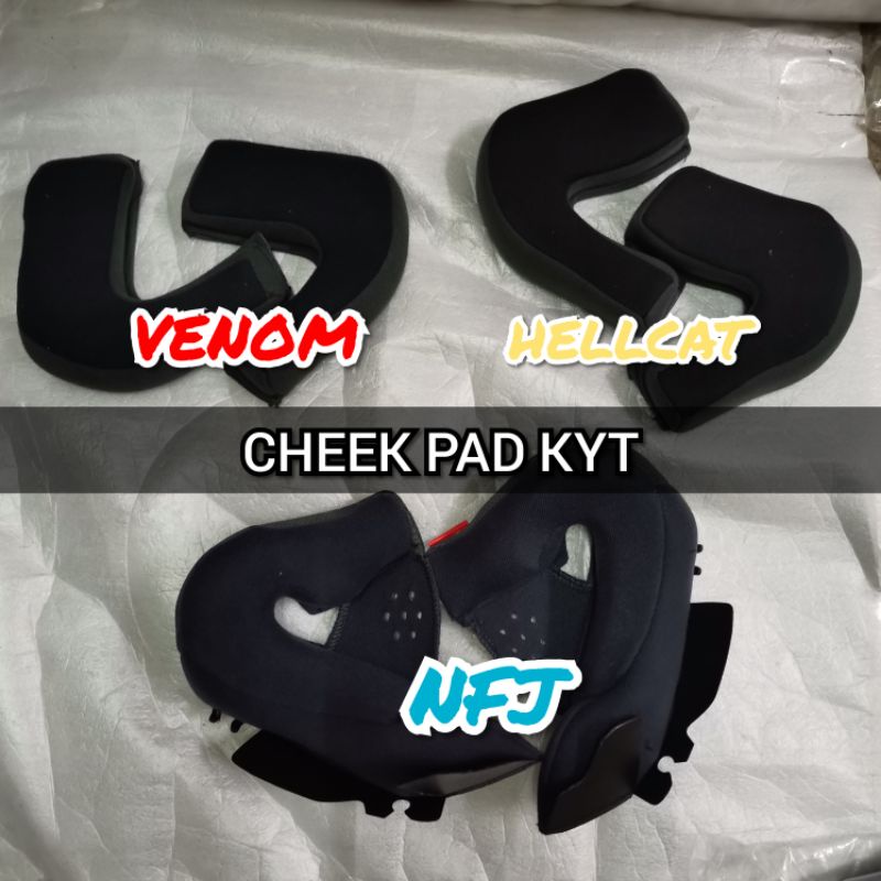 ORIGINAL SPARE PART 🔥 PADDING KYT HELLCAT VENOM NFJ CHEEK PAD PADDING ...