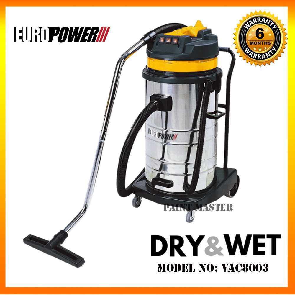 EuroPower 3000W 80Liter Industrial Vacuum Cleaner Wet&Dry 3 Motor ...