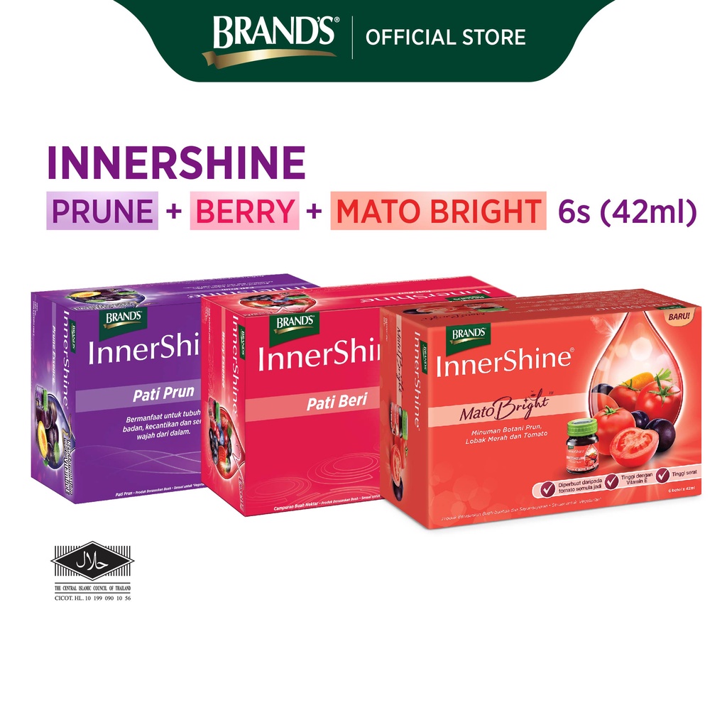 BRAND'S InnerShine Prune 6's + Mato Bright 6's + Berry 6's (42ml ...