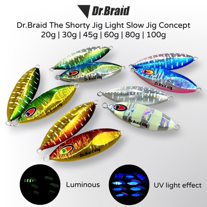 Dr.Braid The Shorty Jig -Light Slow Jig Concept UV Coated Jig 20g 30g ...