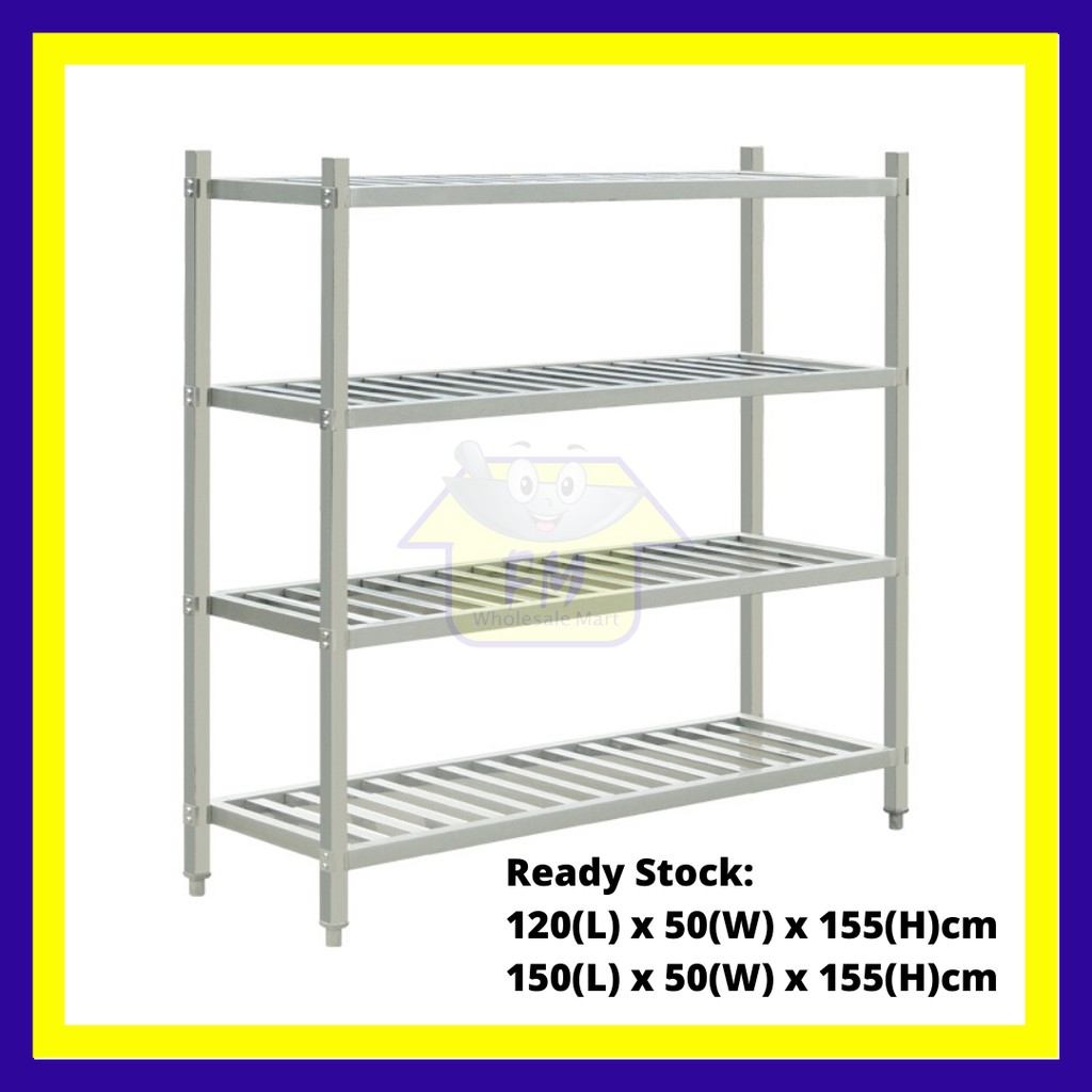 4 Tier Stainless Steel Kitchen Dish Rack 120/150cm (1 unit per order ...