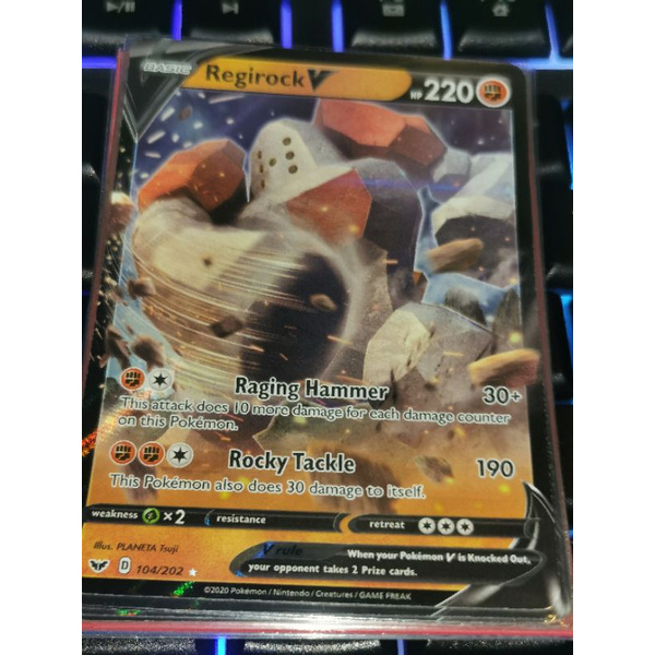 Fighting/Rock Type - Pokemon Card V - Regirock V 104/202 S&S base set ...