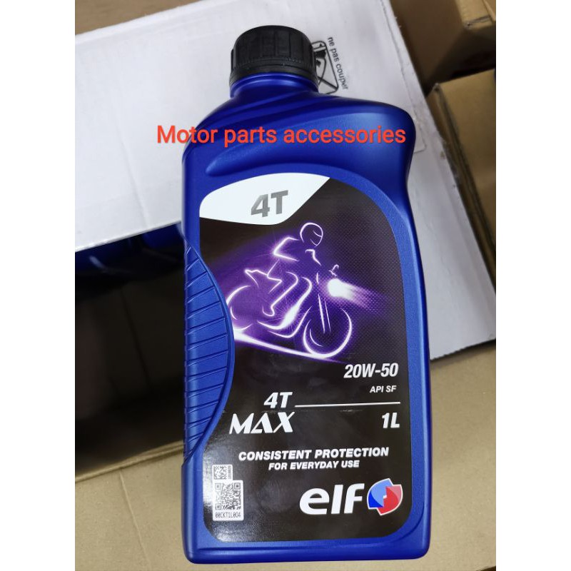 ELF 4T MAX 20W50 NEW PACKING ORIGINAL 💯 MOTORCYCLE OIL 1L👍👍💯 | Shopee ...