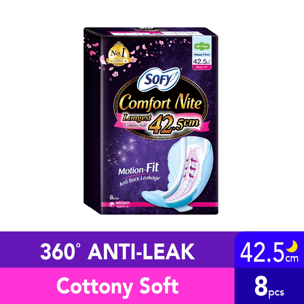 SOFY Comfort Night Slim Wing (42.5cm x 8 Pcs) | Shopee Malaysia