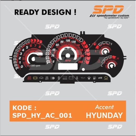 Faceplate Overlay Panel Speedometer Meter Cluster Custom Hyundai Accent ...