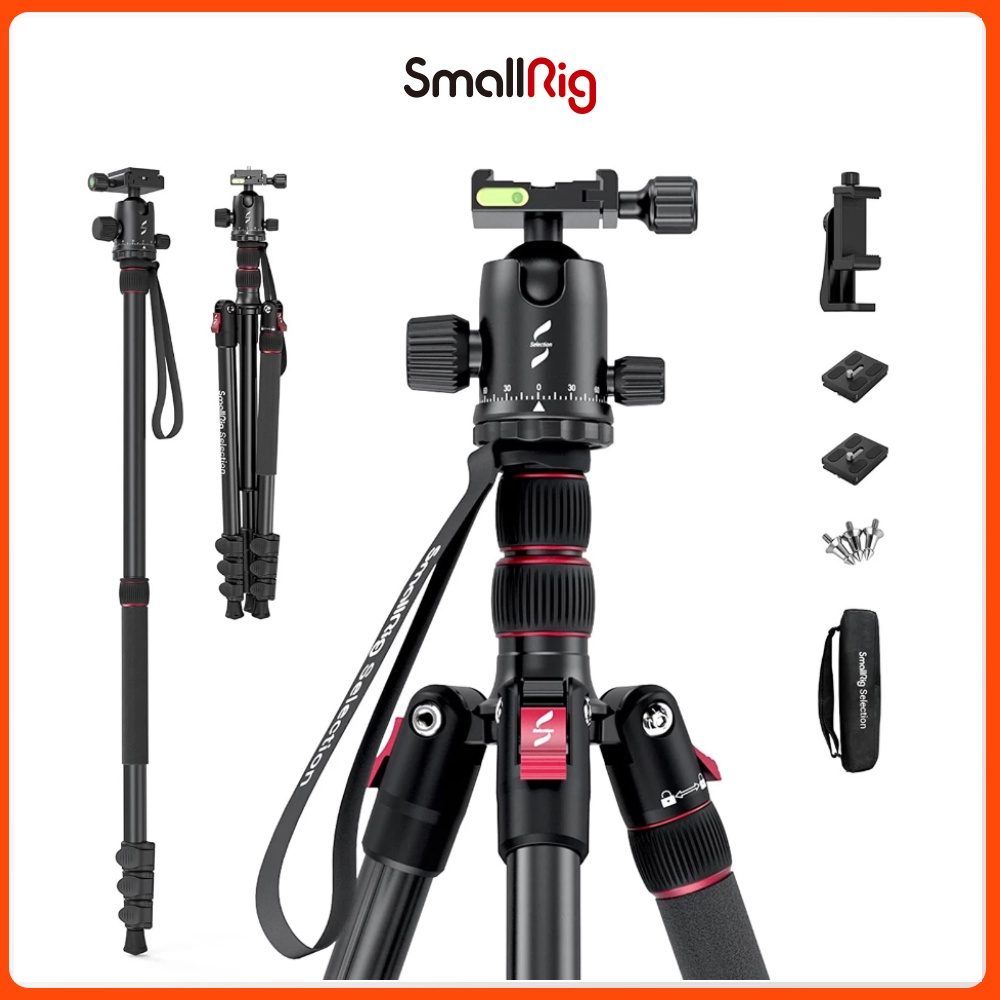 SmallRig Selection Lightweight 78" Aluminum Camera Tripod Monopod, Foldable DSLR Tripod for ...