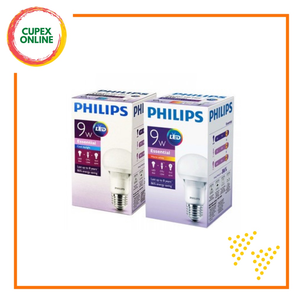 PHILIPS ESS LEDBULB 9W E27 3000K WARM WHITE / 6500K COOL DAYLIGHT 230V ...