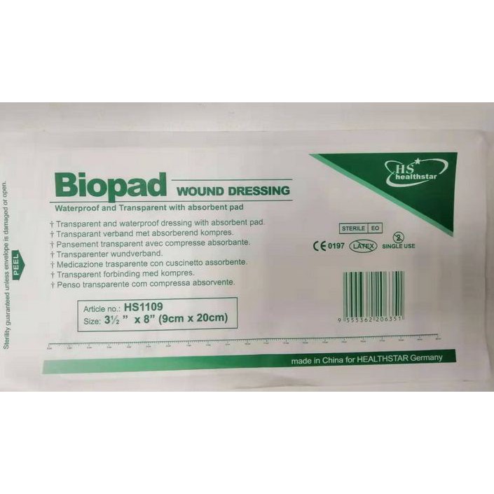 BIOPAD WOUND DRESSING 9CMx20CM HS1109 1 OR 3 OR 5 PIECES | Shopee Malaysia