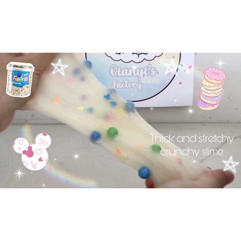 funfetti Mickey colourful slime | thick, stretchy and crunchy slime ...