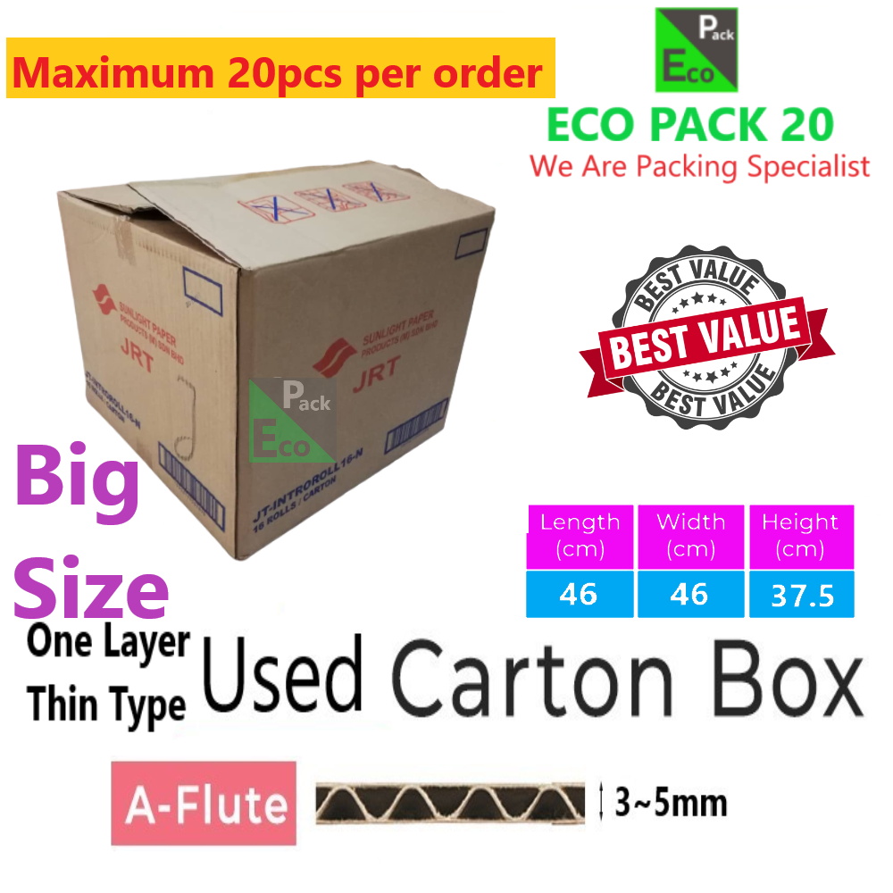 Single Wall Big Packing Box Used Carton Box Kotak Recycle Cardboard ...