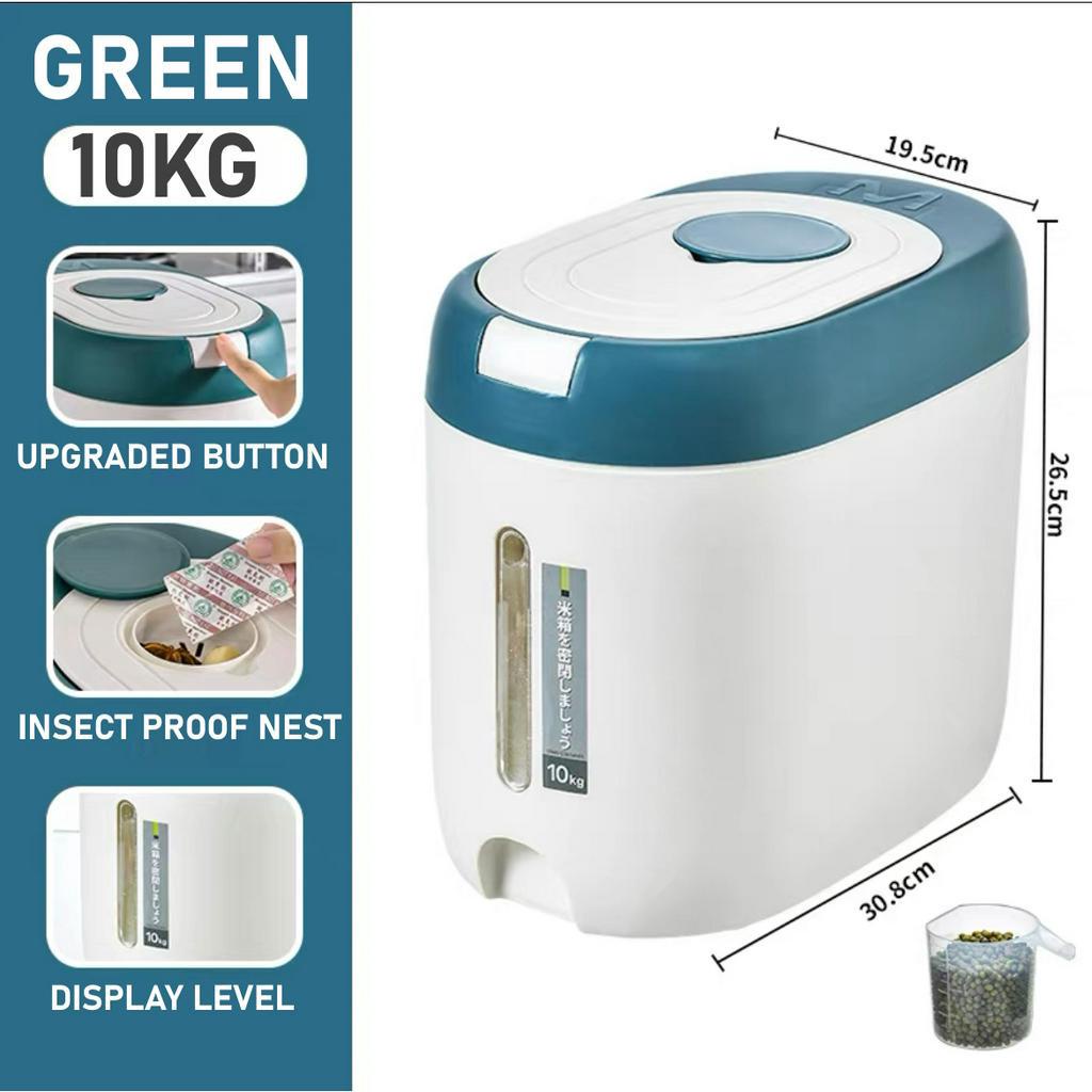 【5kg / 10kg】 Rice Box Airtight Rice Grain Bucket Storage With Rice ...