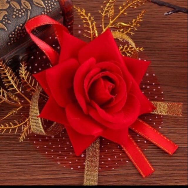 Corsage Flower Wedding welcome flower Bunga Rewang Event 仿真结婚迎宾迎亲婚礼胸花 ...