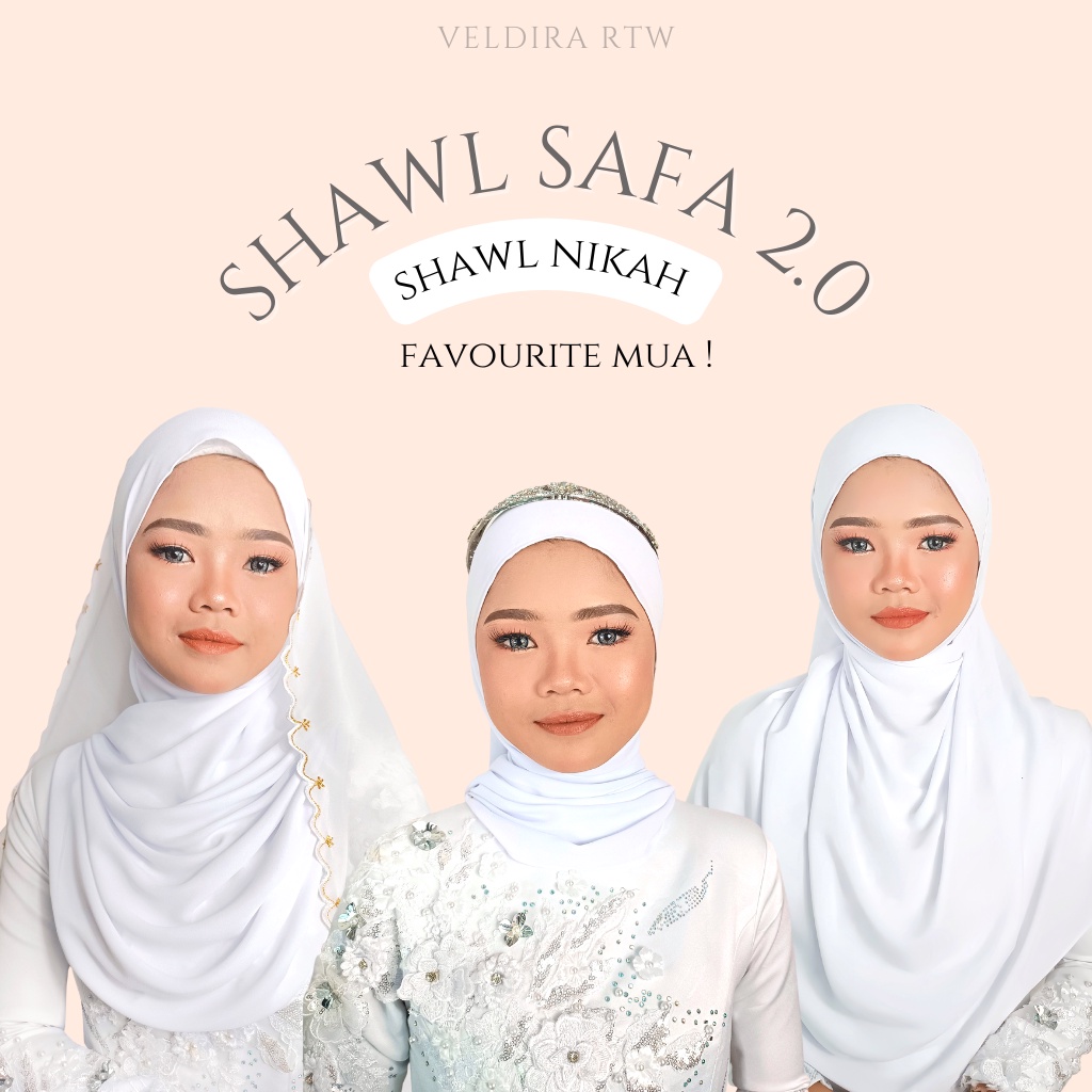 {VELDIRA} SHAWL SAFA CURVE - TUDUNG SHAL NIKAH PREMIUM - Royal Dobby ...