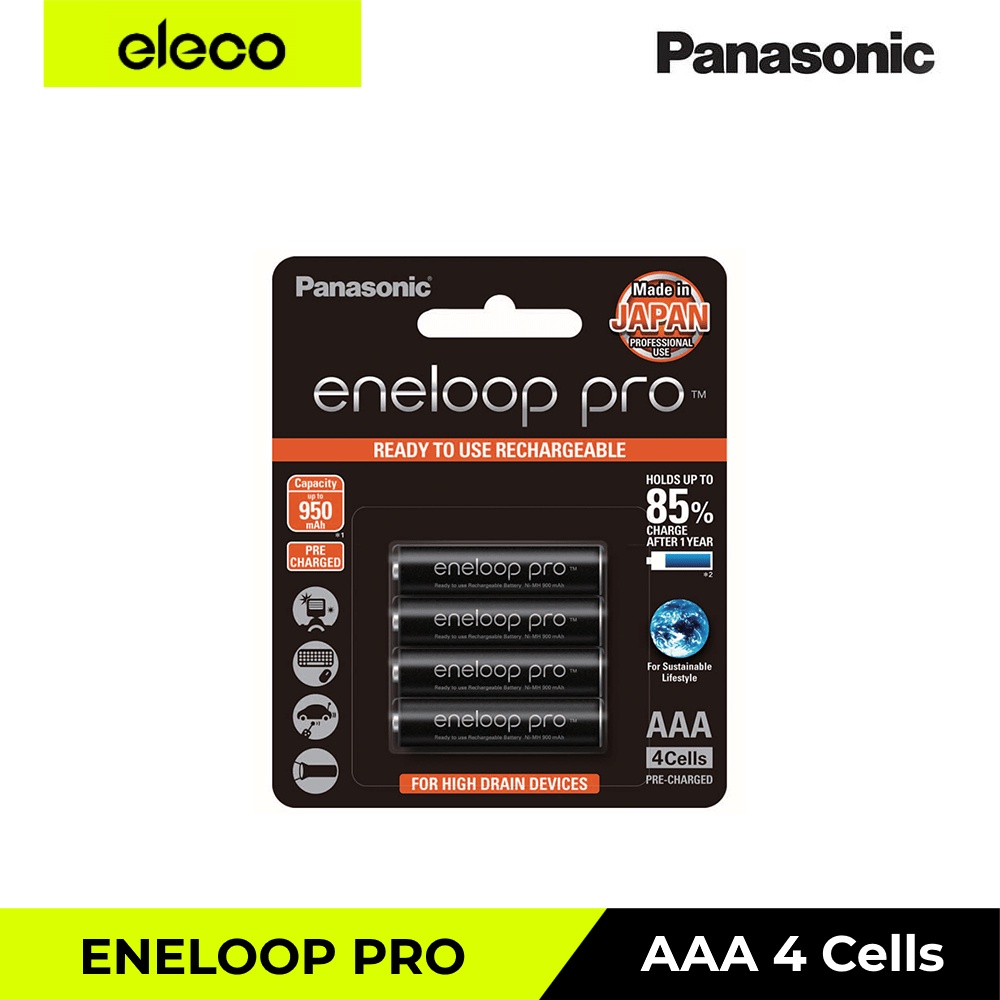 Panasonic Eneloop Pro 950mAh Rechargeable AAA Size Battery (4pcs ...