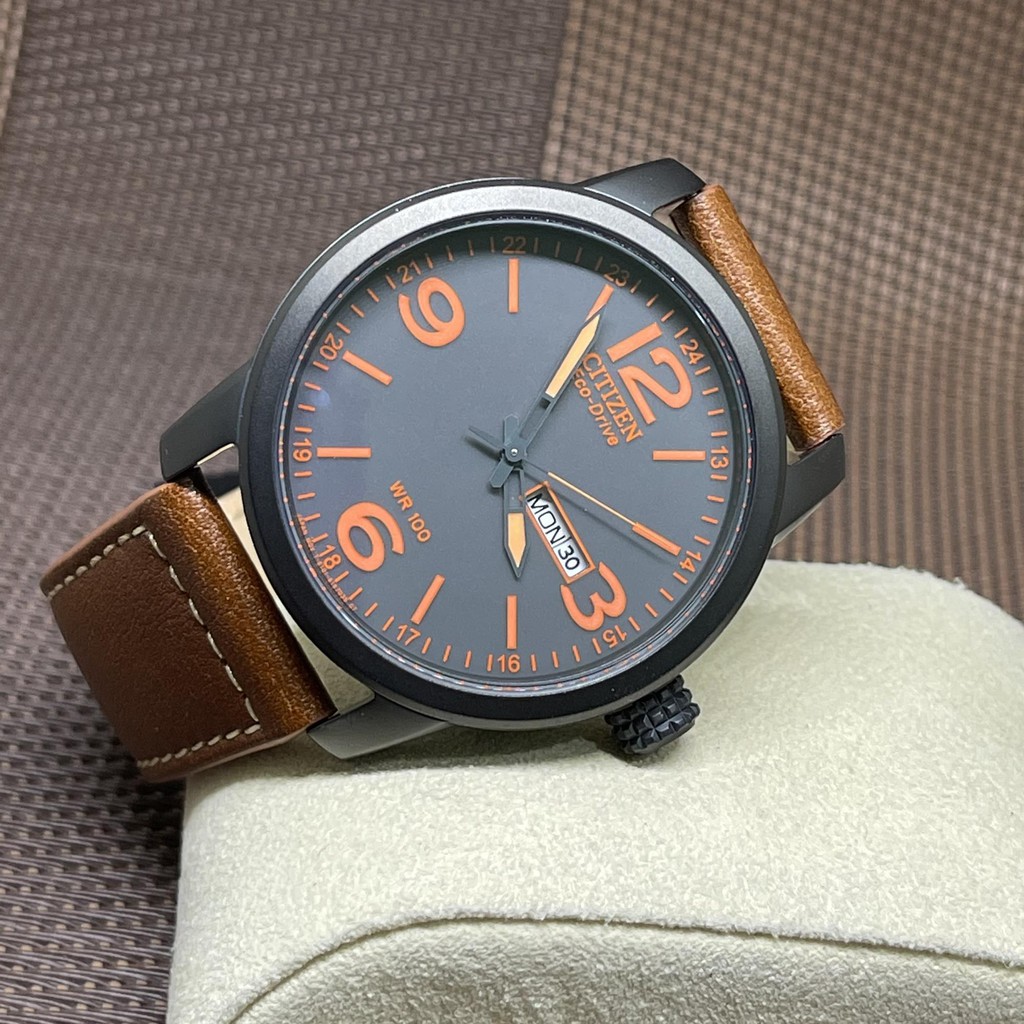 Citizen BM8475-26E Eco-Drive Military Sport Brown Leather Analog Watch ...