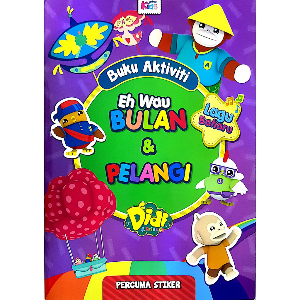 Buku Aktiviti Didi & Friends .Eh Wau Bulan & Pelangi . Sticker ...