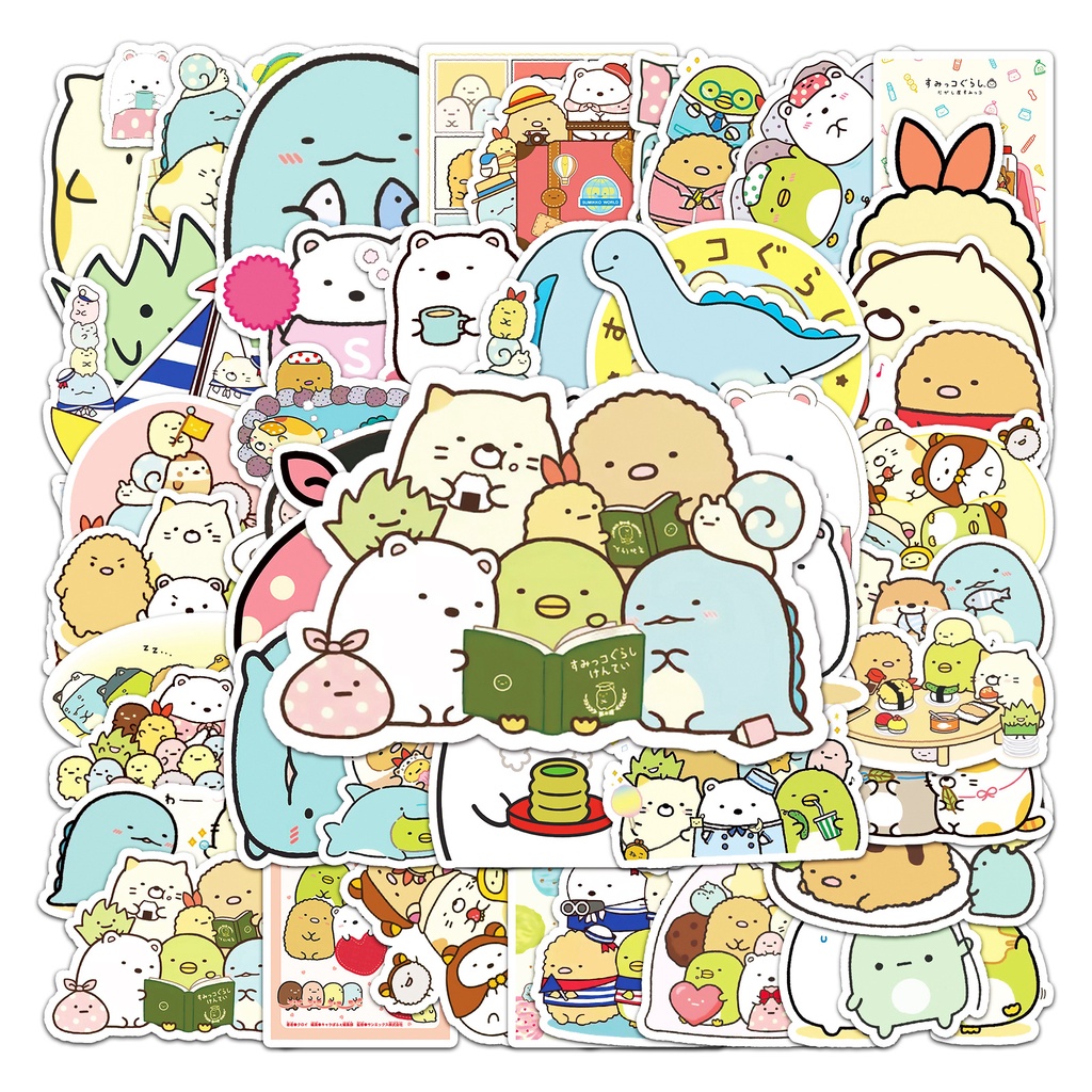 50 Pcs Cute Sumikkogurashi Cartoon Waterproof Scrapbook Stickers 3 5cm