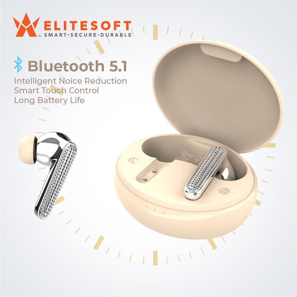 Elitesoft TWS Diamond Bluetooth 5.1 Earphone Wireless Sports Headphone ...