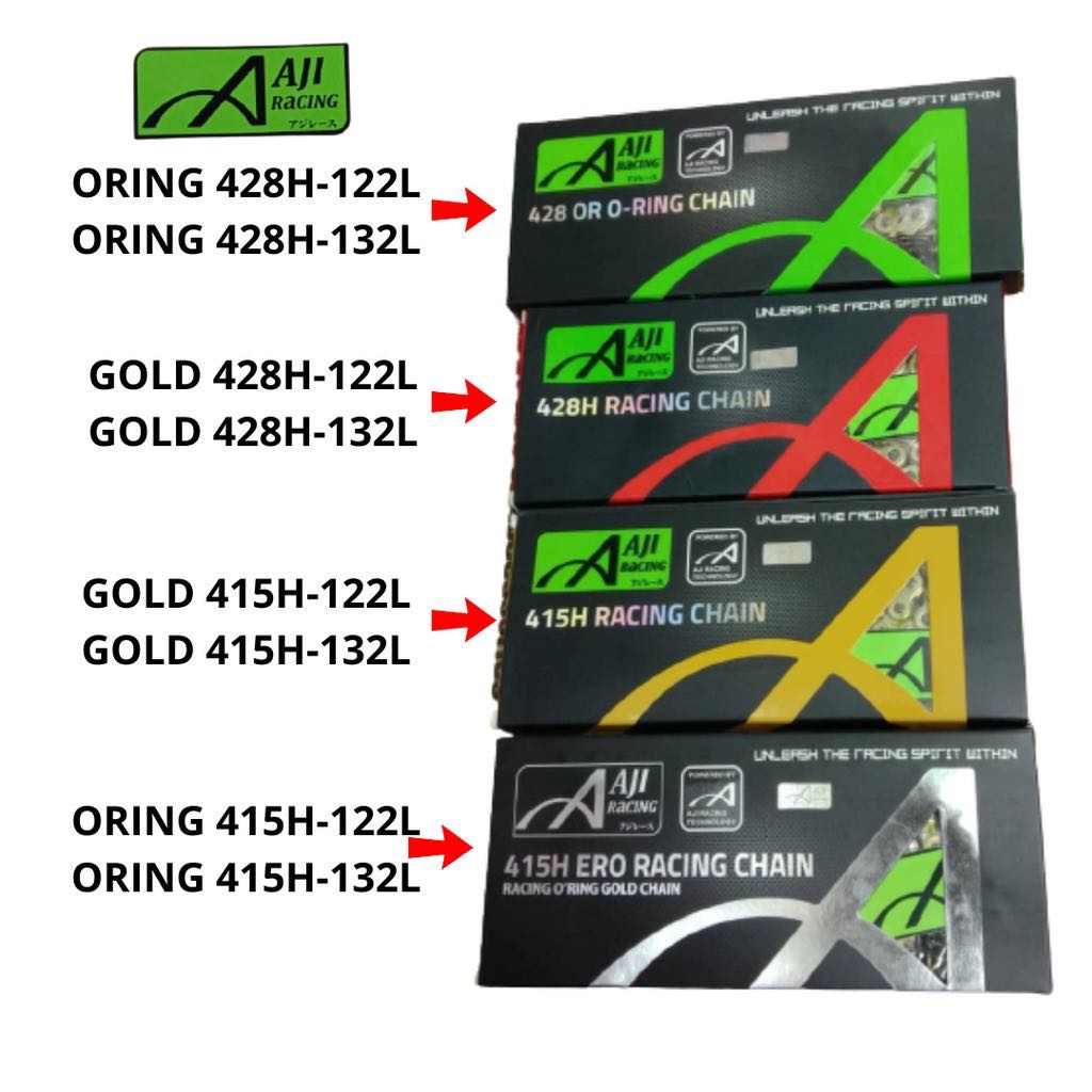 AJI RACING RANTAI MOTOR HEAVY DUTY GOLD ERO OR O RING CHAIN 415 415H ...