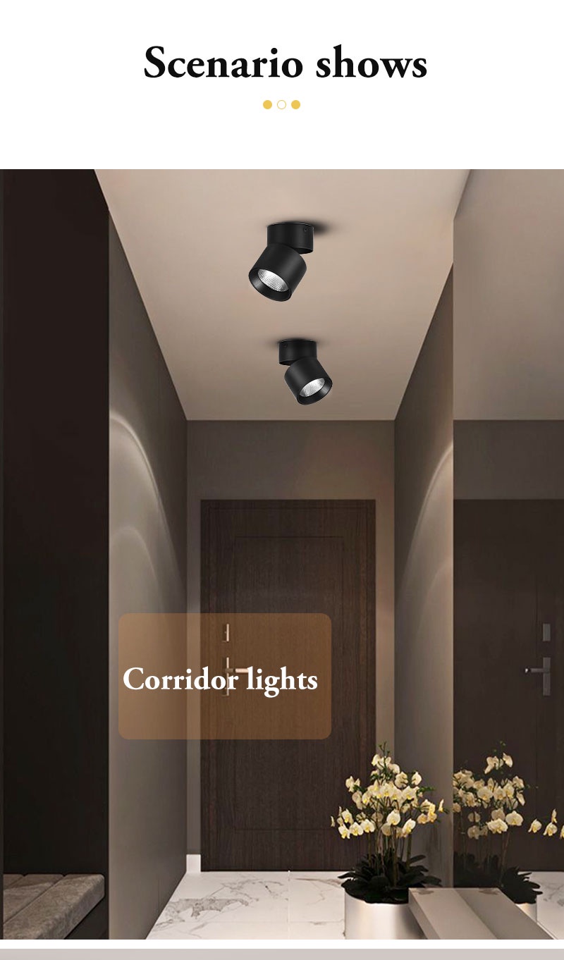 3 Colors Led Downlight Spotlight Foldable Ceiling Lights 220V Surface ...