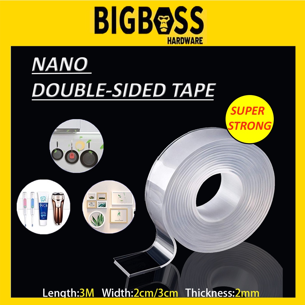 Nano Tape Traceless Washable Adhesive Double Sided Reusable Clear Sticky Power Tape (3M ...