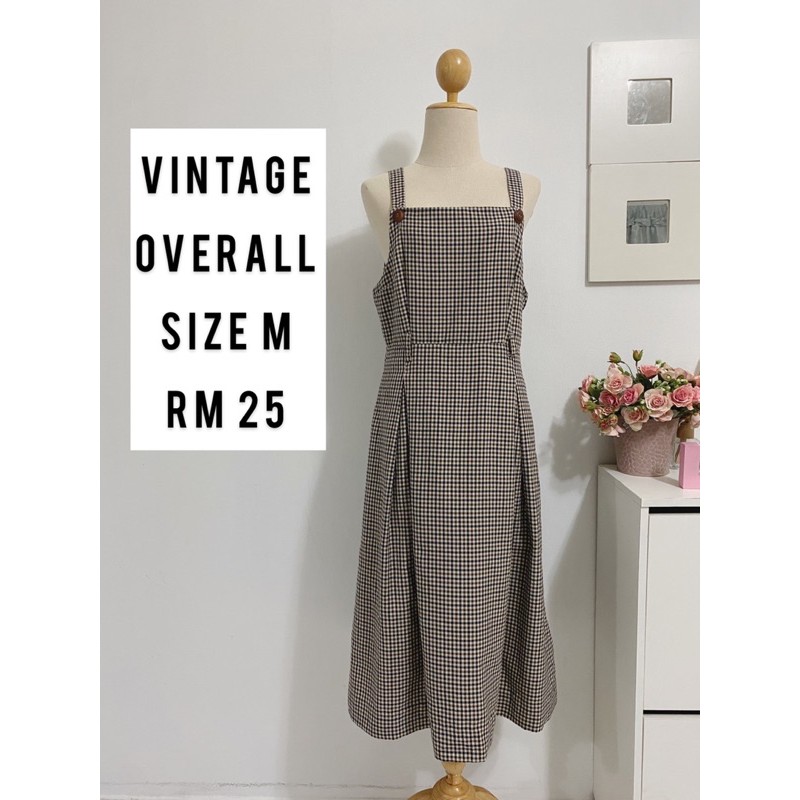 Vintage Checker Overall | Shopee Malaysia