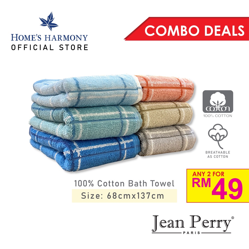 Jean Perry Miyagi 100% Cotton- Bath Towel | Shopee Malaysia