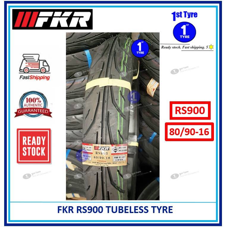 FKR MOTORCYCLE TYRE RS900 80/90-16 TUBELESS - NOUVO,NOUVO LC [ TAYAR ...