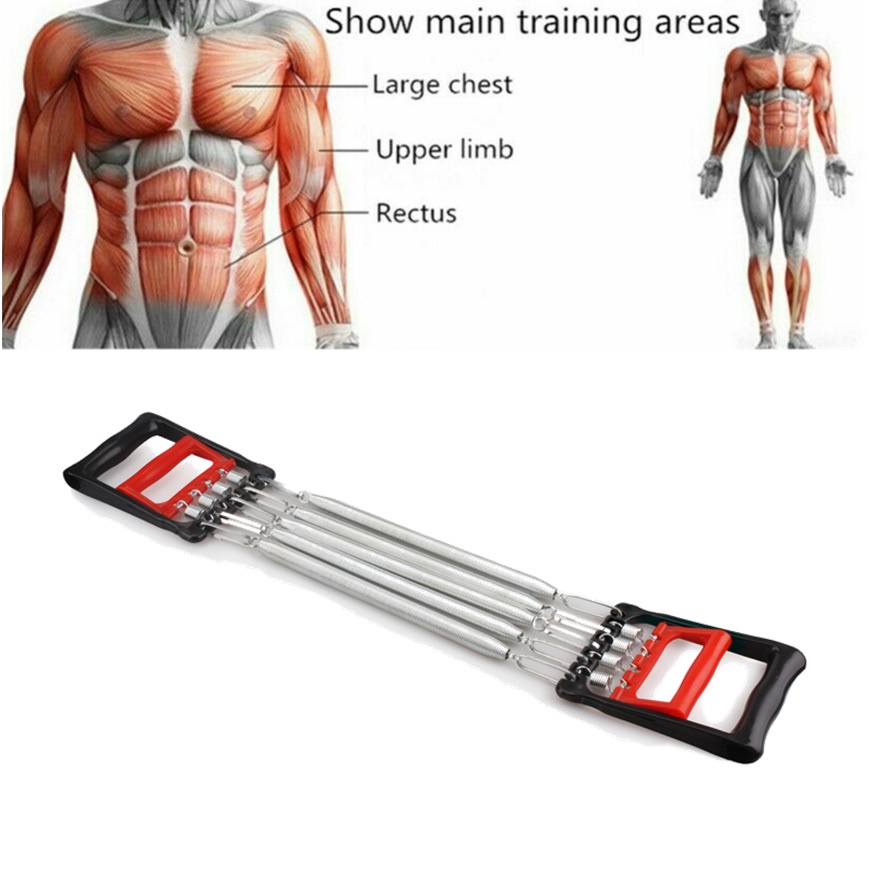 🔥🔥ADSports Chest Muscle Expander pull 5 SPRING Body Building CHEST ...