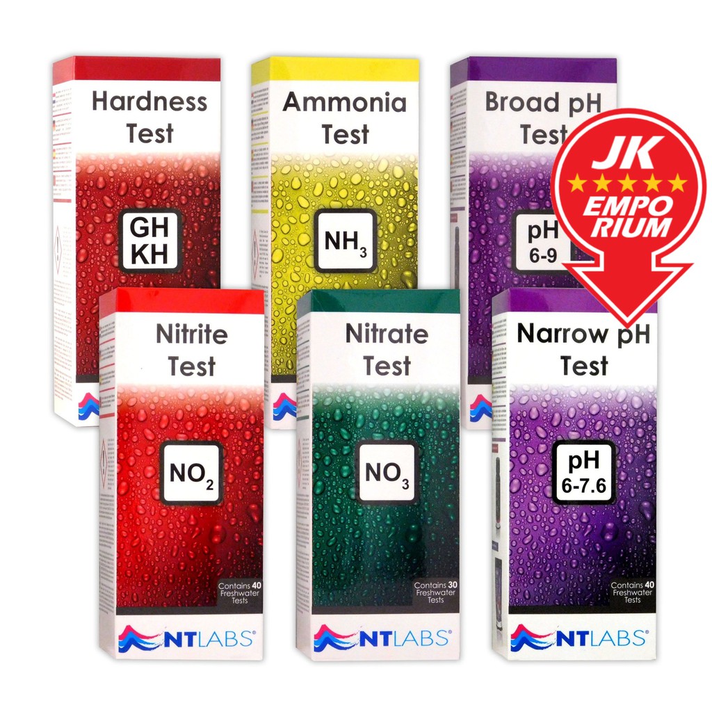 NTLabs Aquarium Water Test Kit Ammonia NH3 Nitrite NO2 Nitrate NO3 ...