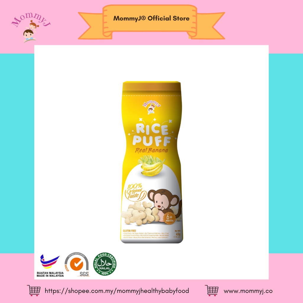 MommyJ Baby Pure Rice Puff 6m+ (45g) | Shopee Malaysia