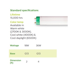 Philips Lifemax TL-D Fluorescent Tube 18W/36W 6500K Cool Daylight ...