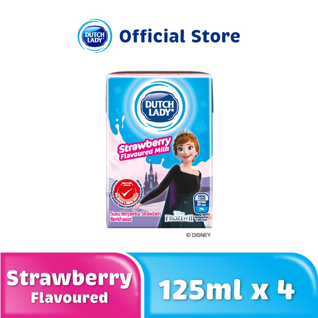 DUTCH LADY MILKY FROZEN STRAWBERRY (125ml x 4) | Shopee Malaysia