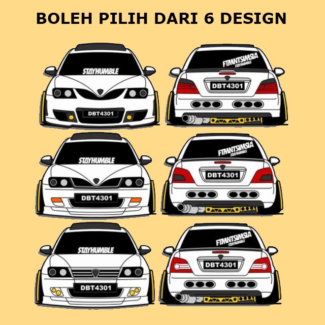 Sticker Kereta Proton Waja. Pelbagai pilihan design dan juga warna ...