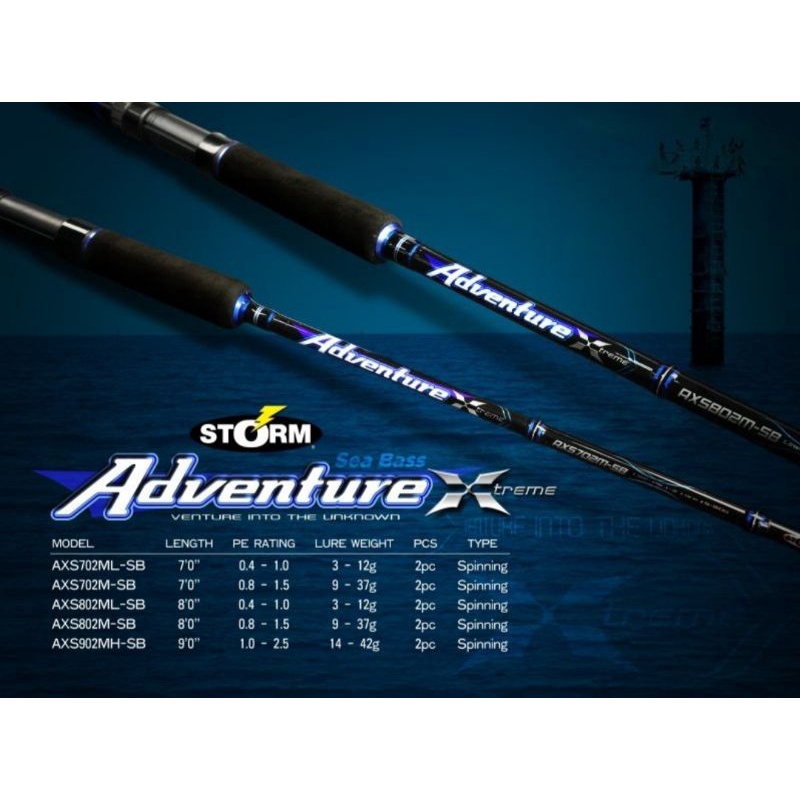 STORM ADVENTURE XTREME SEABASS EDITION FISHING ROD # BATANG PANCING ...