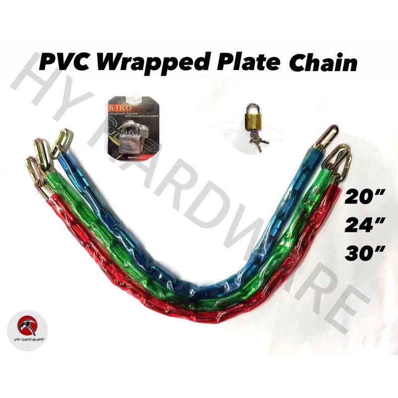 Heavy Duty PVC Wrapped Plate Chain/Rantai Kunci Motor/Rantai Besi/Pad ...