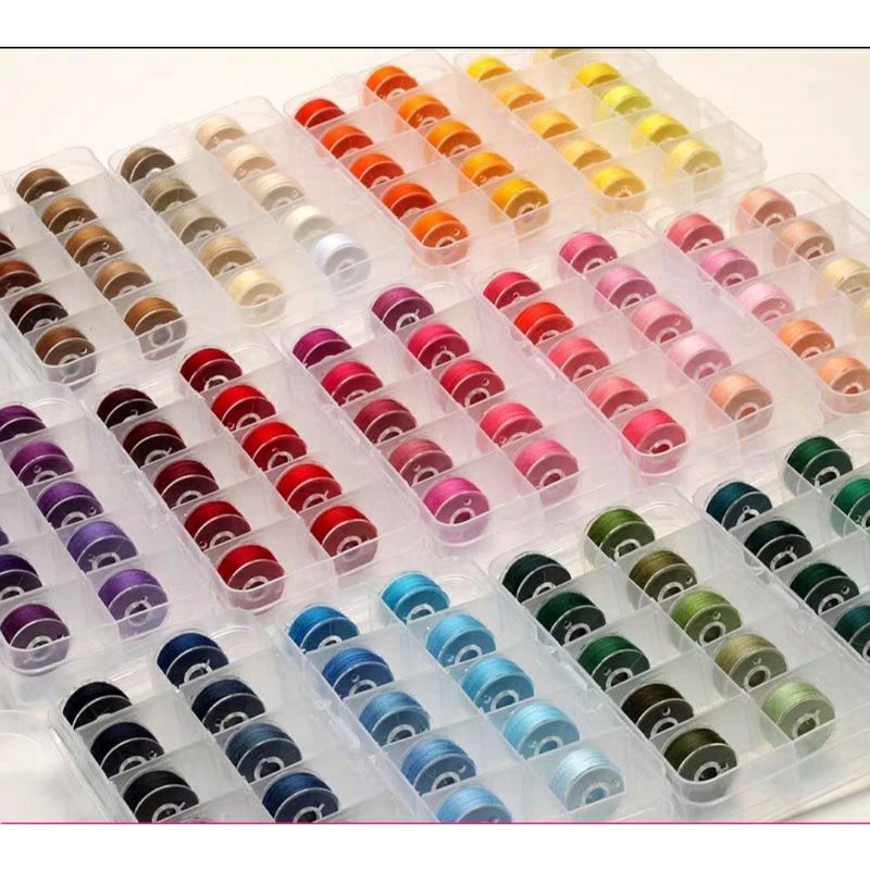 Set of 10 rolls of 120D/2 glossy embroidery thread (no box included ...