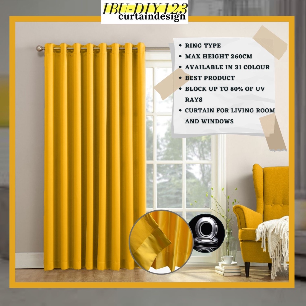 G16 -Ready Made Curtain!!! Siap Jahit Langsir ,Langsir Kain Tebal ...