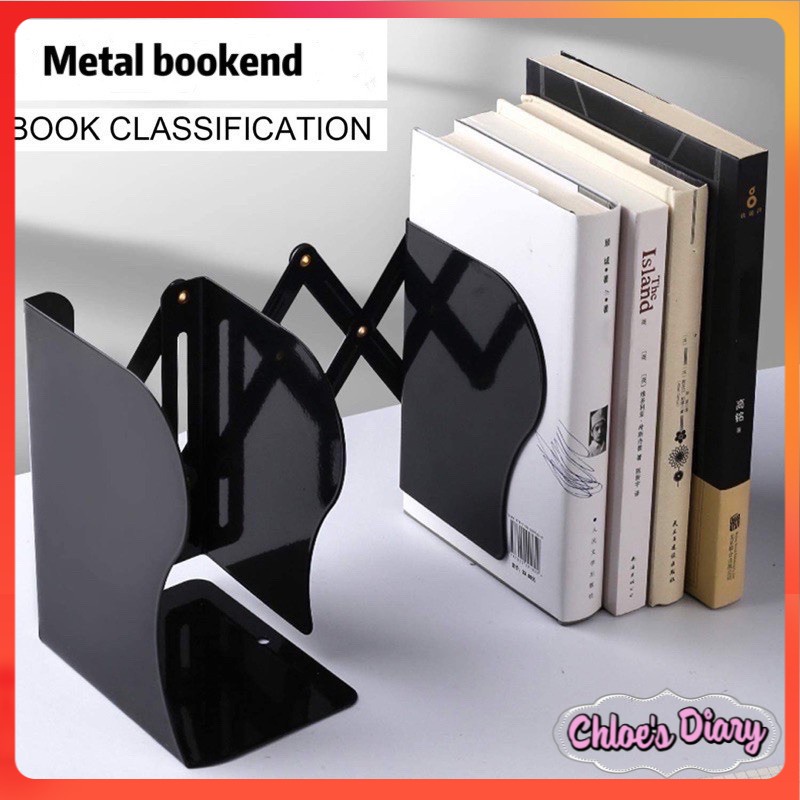CD🦋Expandable Book Stand Bookend Book Holder Shelf Rack Adjustable ...