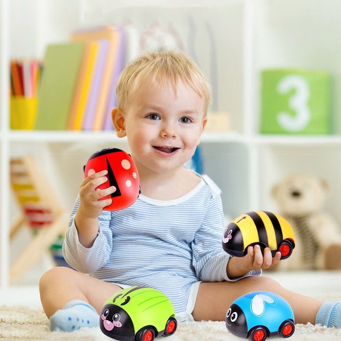 Two-way pull back toy car cute cute ladybug car boy baby toy can go ...